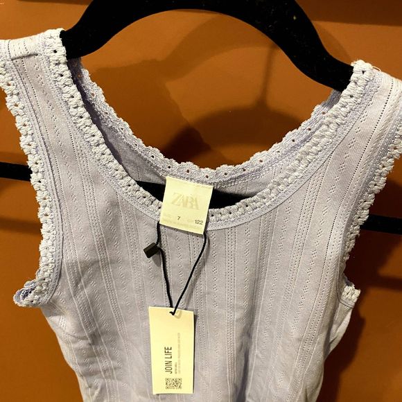 Zara | Shirts & Tops | Nwt Zara Girls Purple Lace Camisole Tank Top Kid ...
